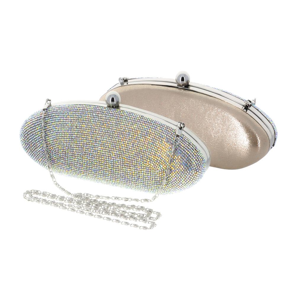 ELIP Gold Crystal Rhinestone Hard Case Clutch Evening Bag Purse – Zerga ...